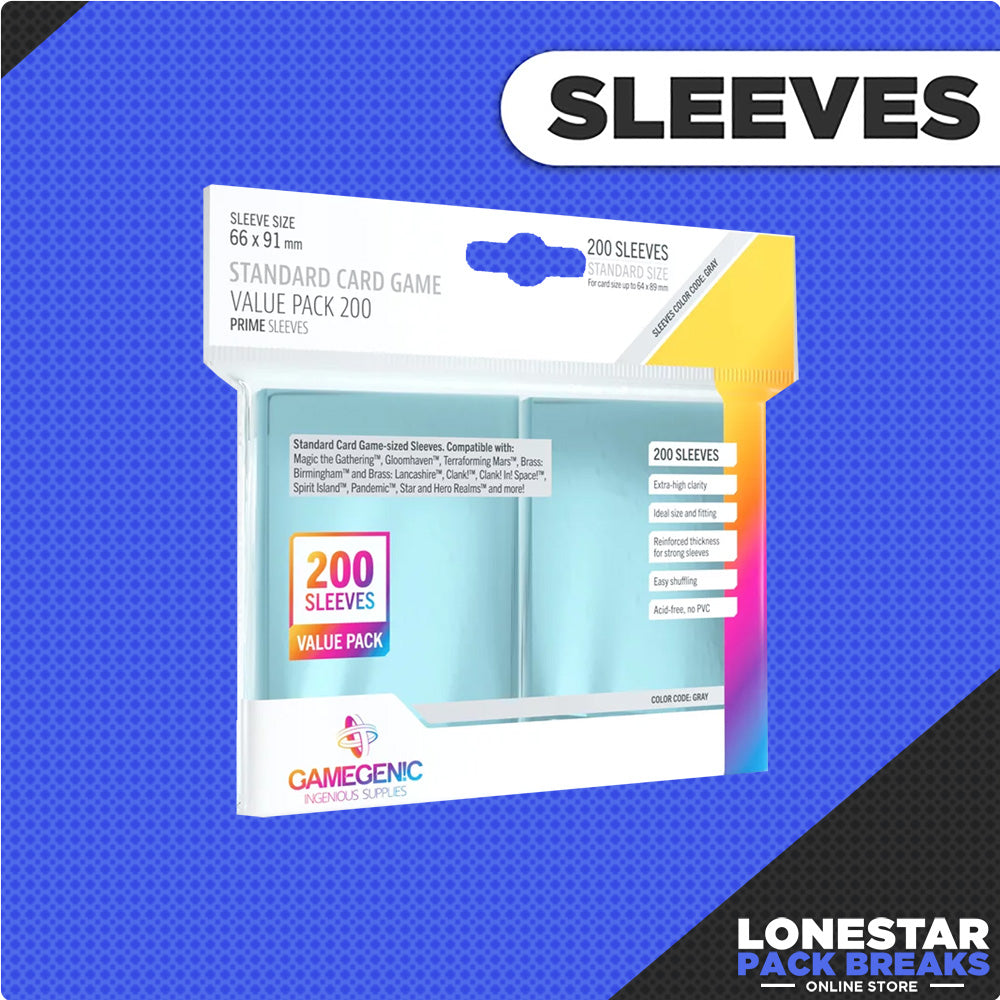 Gamegenic STANDARD CARD GAME VALUE PACK 200CT PRIME SLEEVES