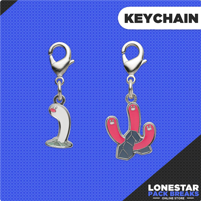 Pokemon Center Original Metal Charm Keychain Wiglett / Wugtrio Evoluti